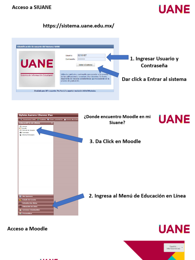 Como Ingresar A Moodle Por Siuane y A Mi Curso de Inglés | PDF ...