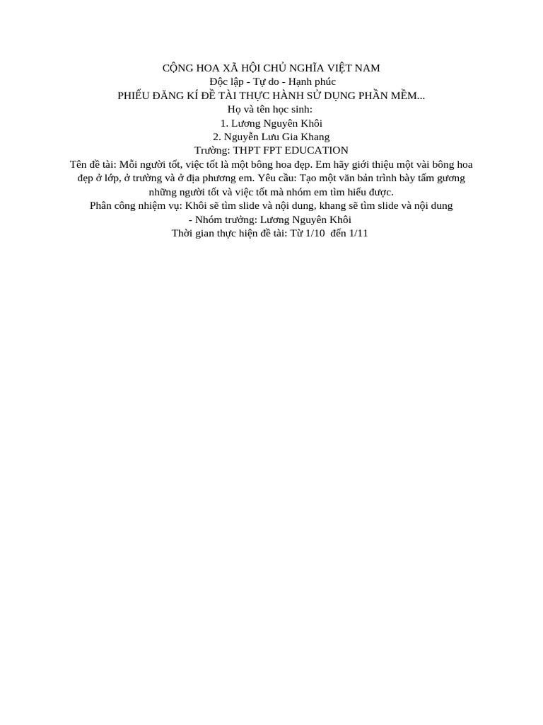 Lương Nguyên Khôi + Nguyễn Lưu Gia Khang | PDF