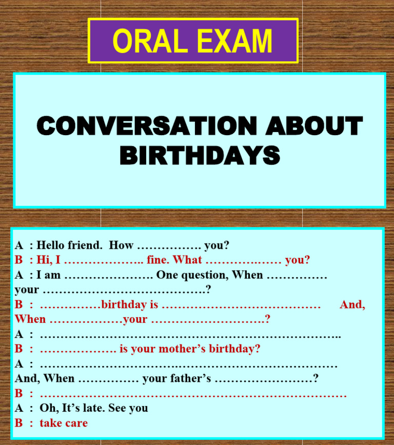 Conversation - Oral Exam (20) | PDF