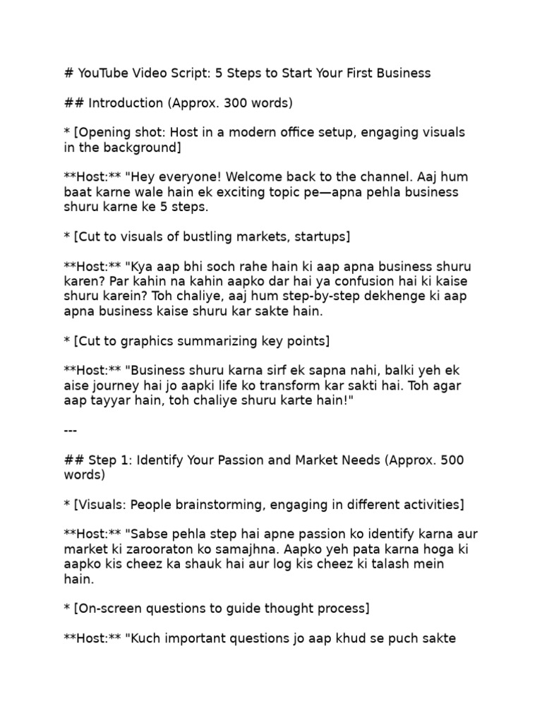 # YouTube Video Script 5 Step | PDF