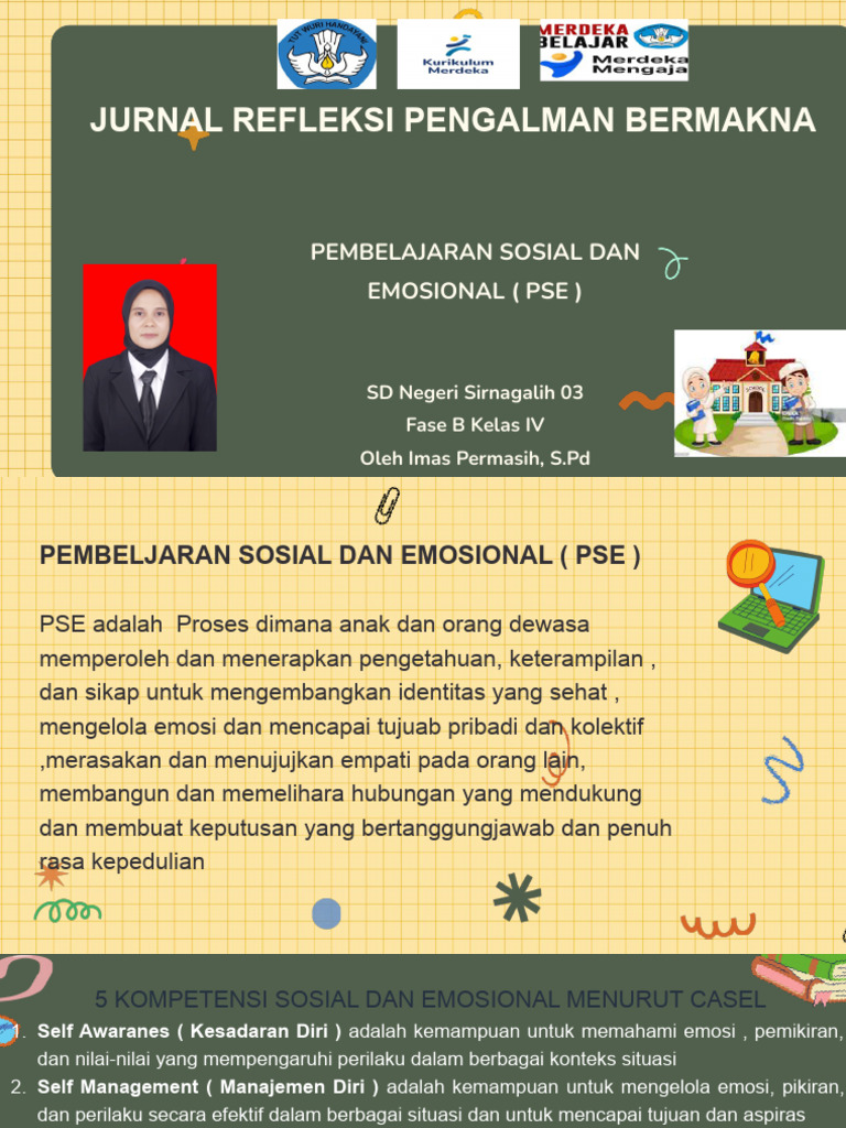 Jurnal Refleksi pembelajaran PSE | PDF