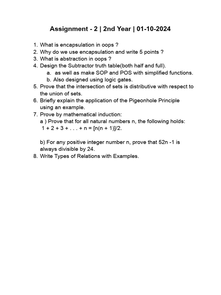 Assignment - 2 _ 2nd Year _ 01-10-2024 | PDF