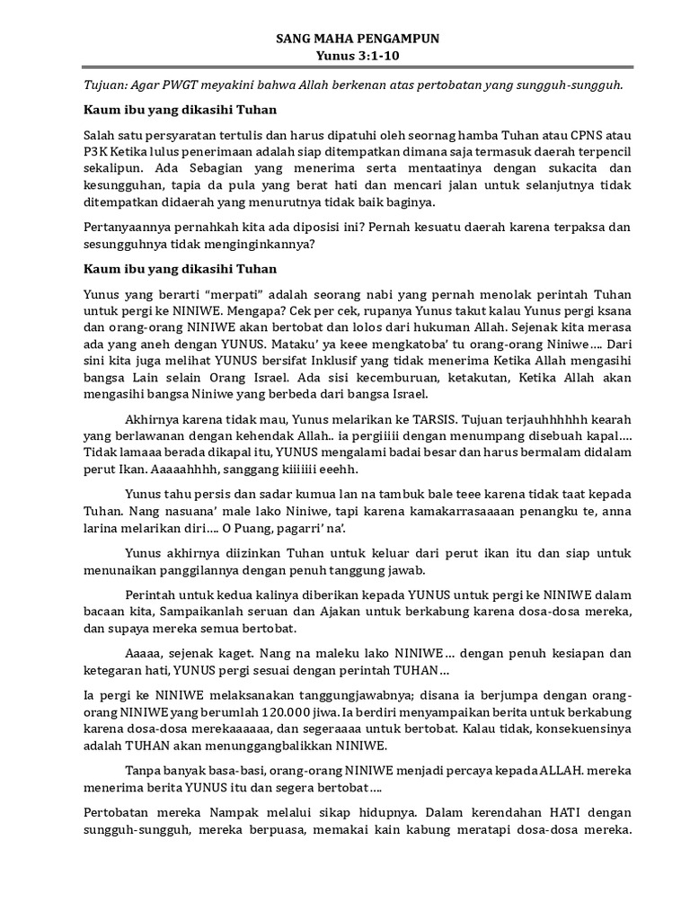 Sang Maha Pengampun - PWGT | PDF