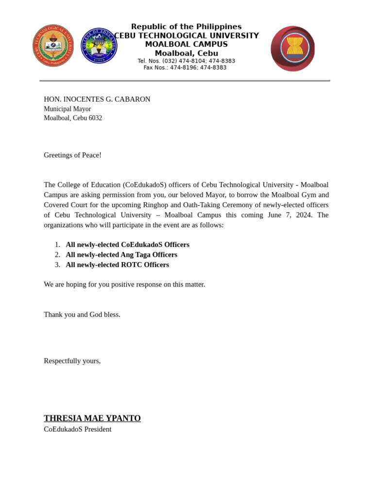 Letter-For Municipal Mayor | PDF