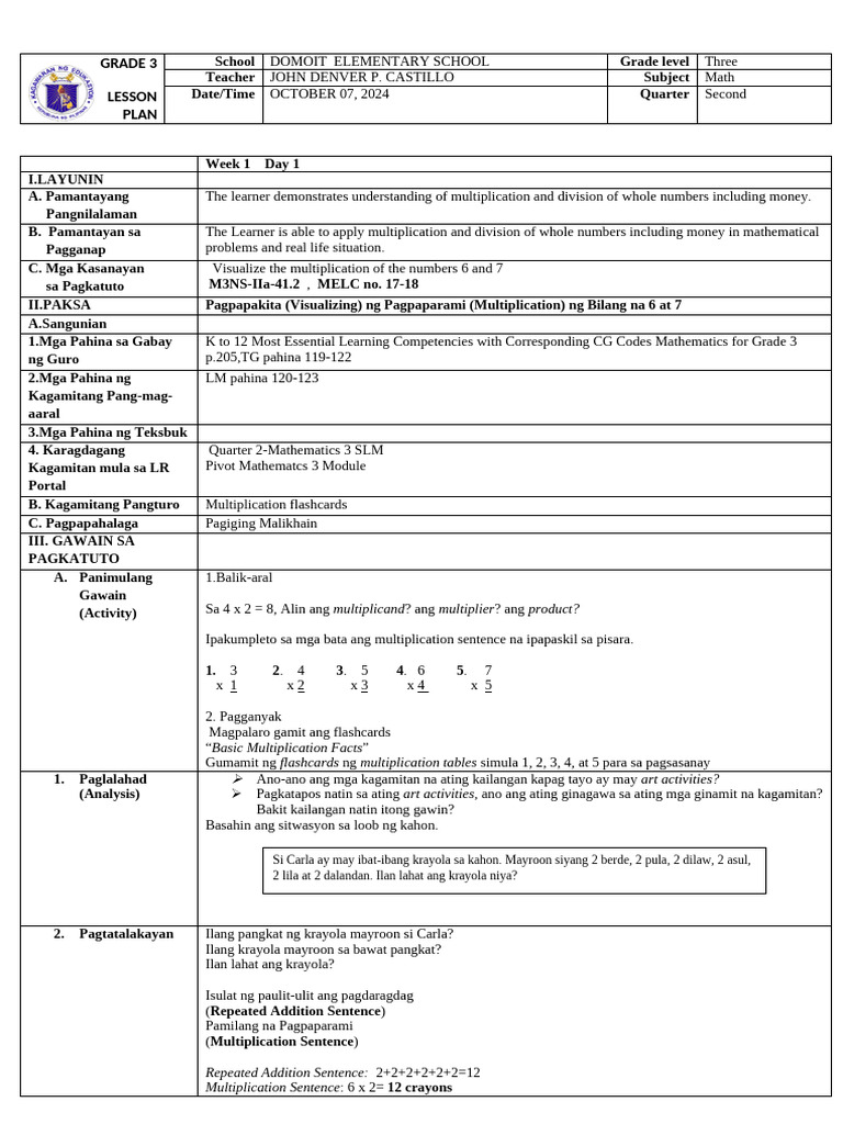 Q2 Math W1 4as | PDF