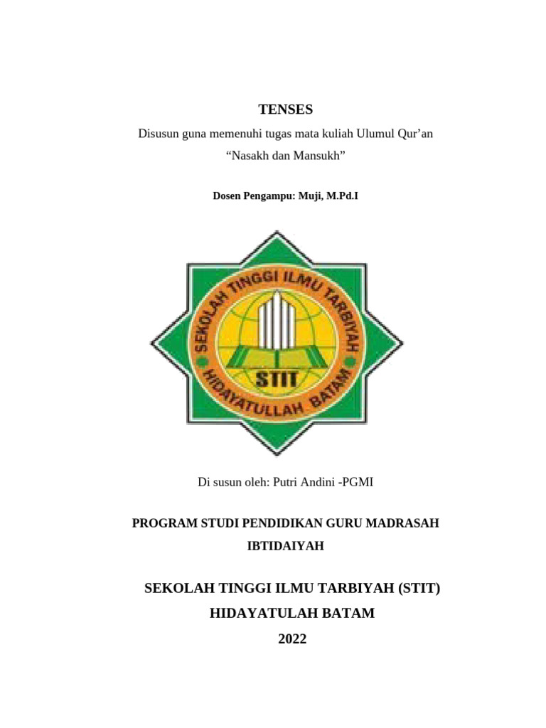 Nasakh Dan Mansukh - Putri Andini - Pgmi | PDF