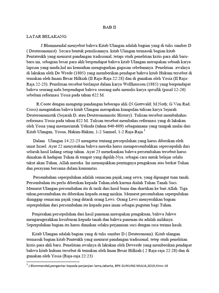 Pentateukh dan Persepuluhan dalam Ulangan | PDF