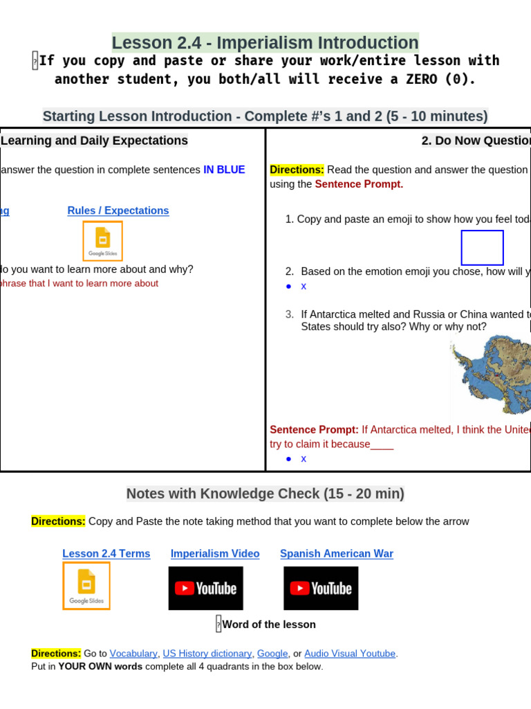 Lesson 2.4 - Imperialism Introduction | PDF