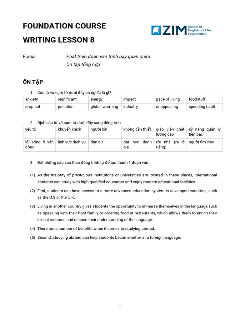 Foundation Writing 8 2 | PDF