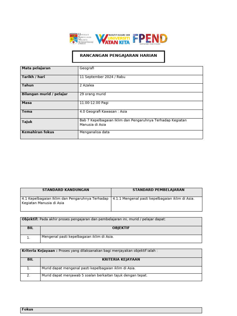 RPH GEO Form2 Kepelbagaian Iklim | PDF