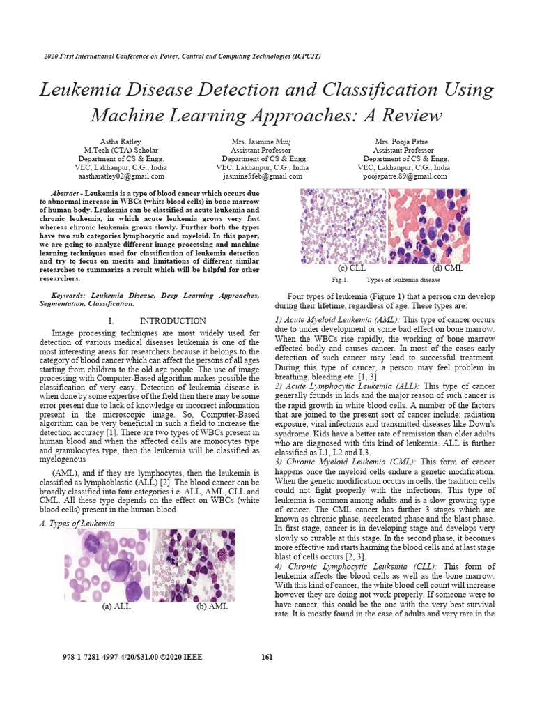 Leukemia Disease Detection And Classification Using Machine Learning