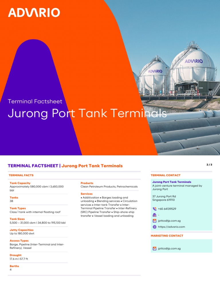 Jurong Port Tank Terminals Factsheet | PDF