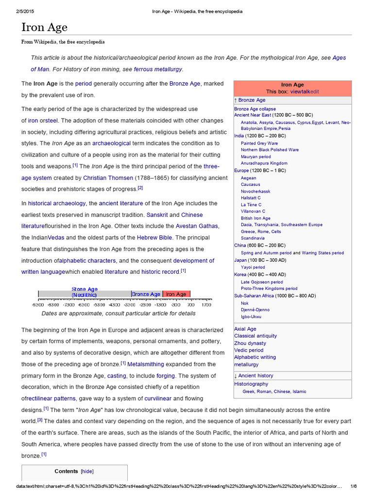 Iron Age - Wikipedia, The Free Encyclopedia | PDF