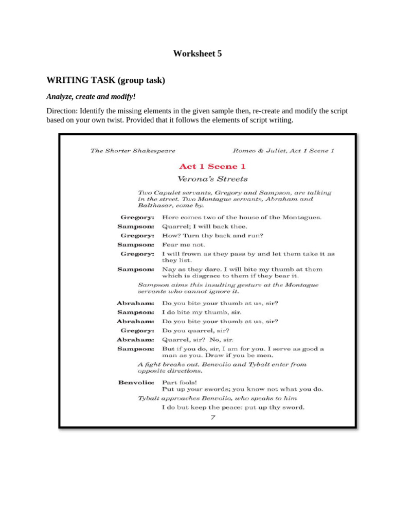 Worksheet 2 (WRITING TASK) | PDF