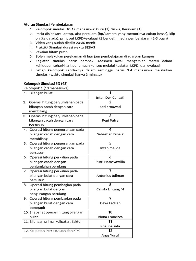 Kelompok Simulasi 5D 2024 | PDF
