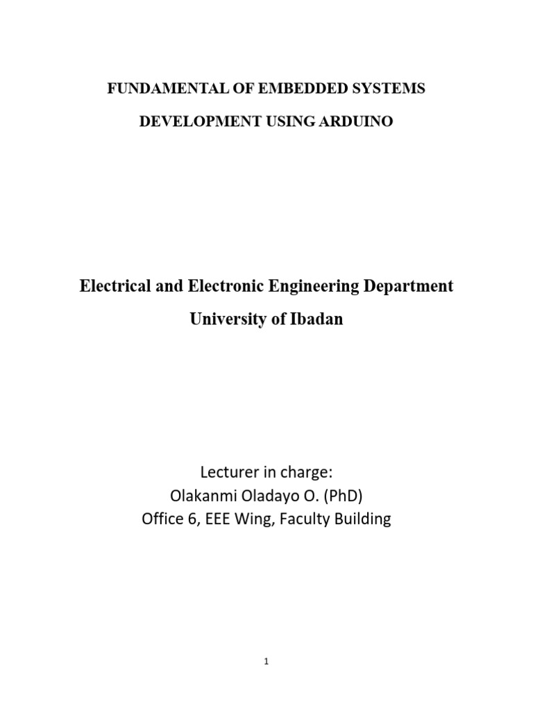 Lecture Note For Embedded Systems Development | PDF
