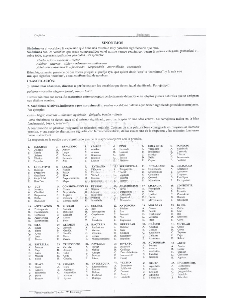 SINÓNIMOS | PDF