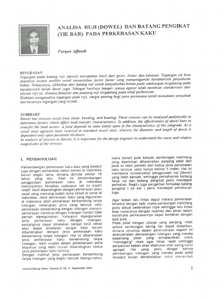 Rismahermawati,+1 Analisa+Ruji+ (Dowel) +Dan+Batang+Pengikat+ (Tie+Bar) +Pada+Perkerasan+Kaku | PDF