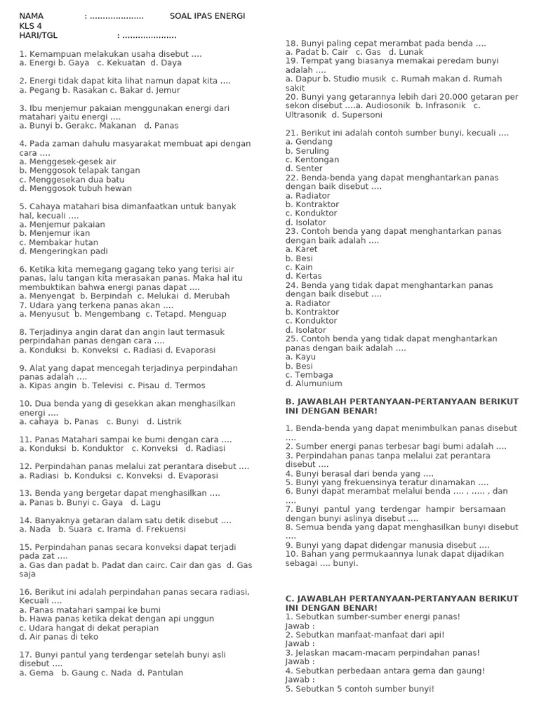 Soal Energi - 4ab | PDF