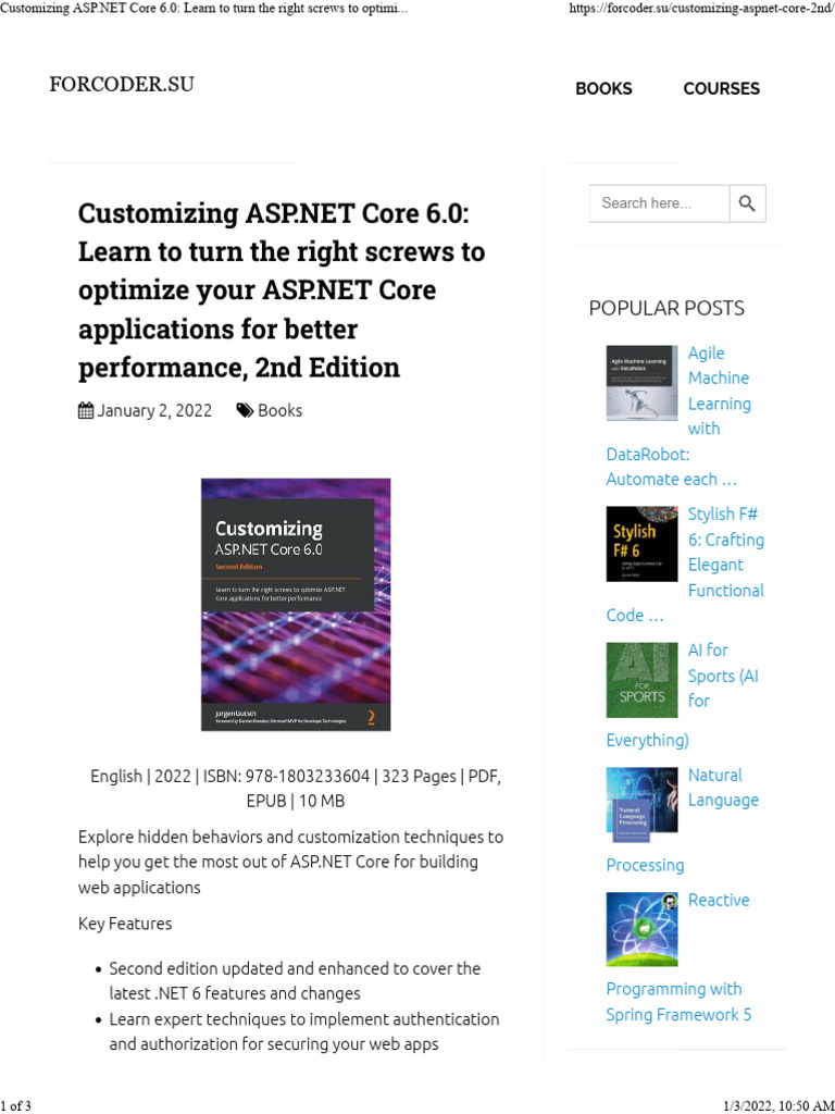 Customizing ASP - Net Core 6.0 Learn To Turn The Right Screws To ... Customizing ASP - Net Core 6.0 Learn To Turn The Right Screws To ...