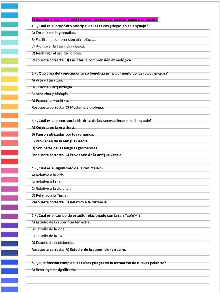 RESPUESTA A LOS EJERCICIOS | PDF