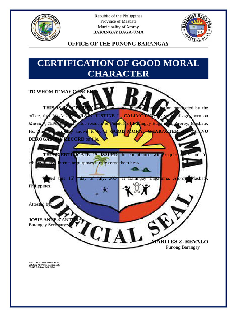 Good Moral Character | PDF