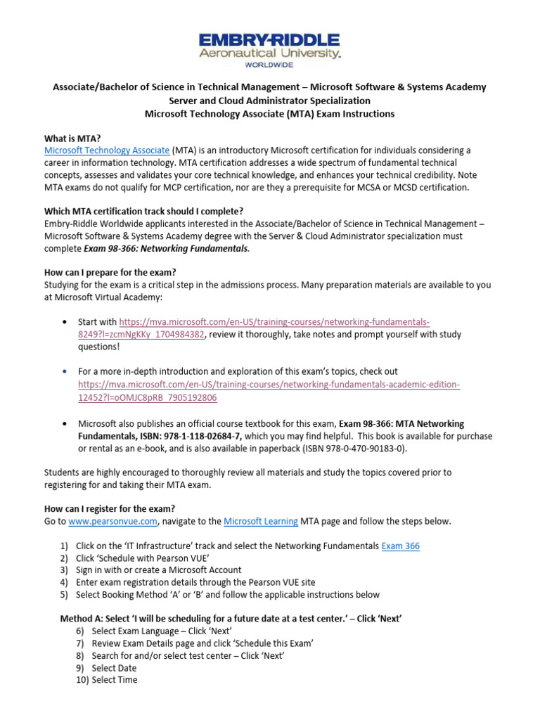 MTA Exam Prep | PDF | Microsoft Certified Professional | Computing