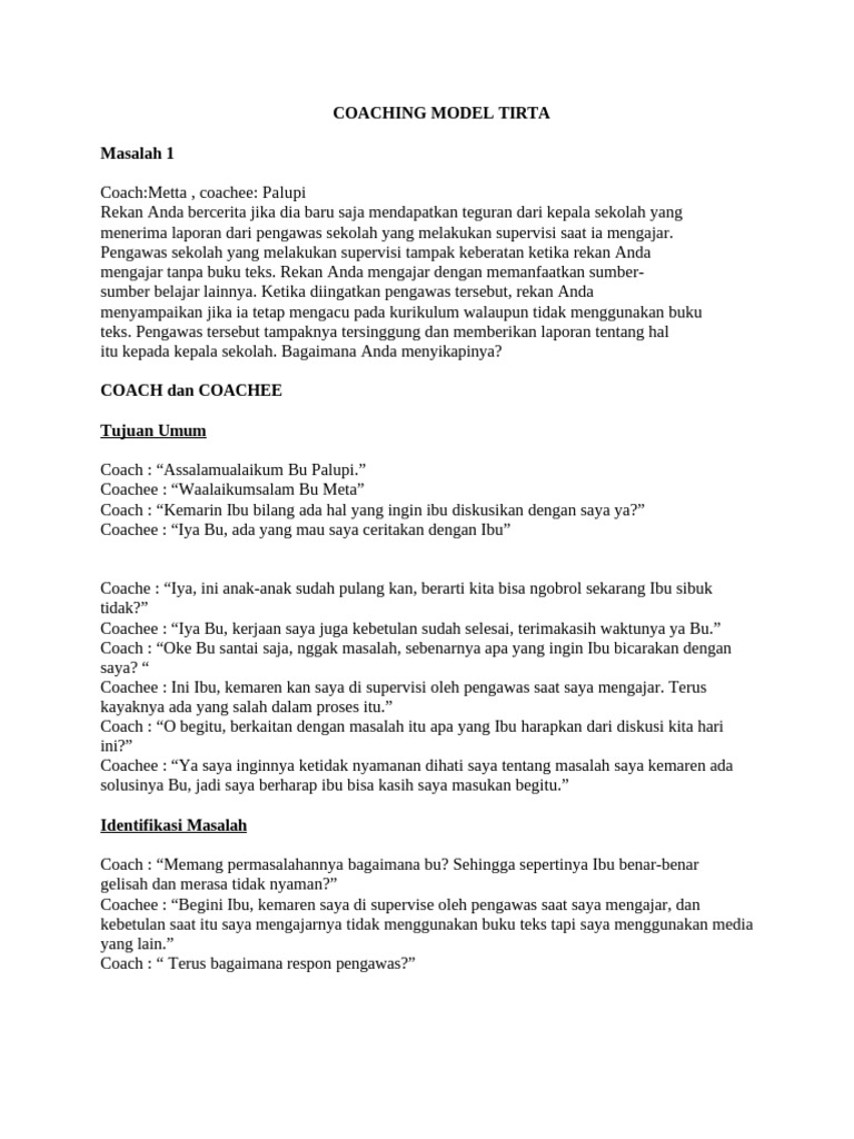 Coach Dan Coachee Aditya Reinaldy | PDF