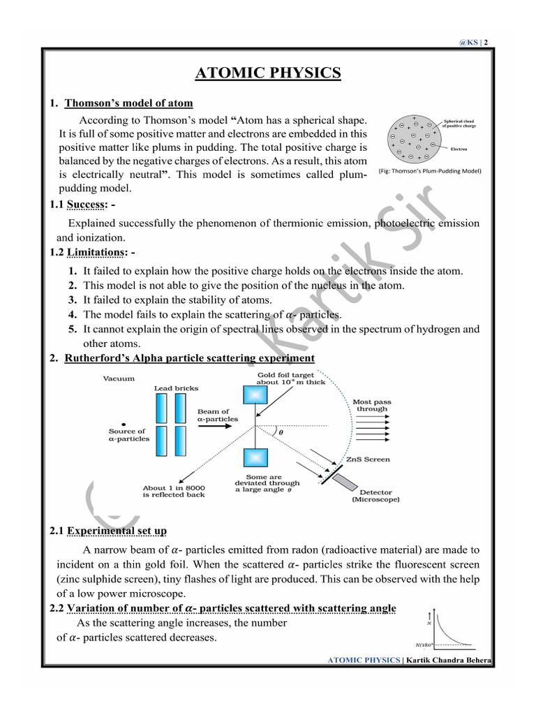 Rutherford Atomic Model | PDF