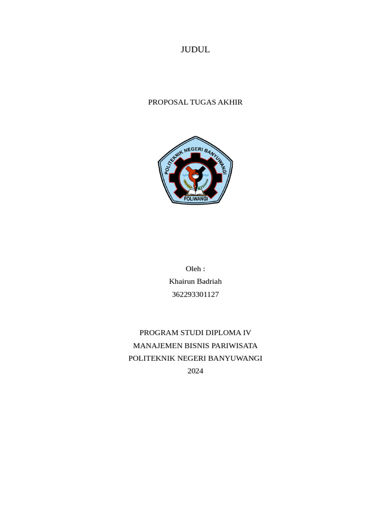 OUTLINE PROPOSAL TUGAS AKHIR MPI - KHAIRUN BADRIAH - 3D Revisi 24 September | PDF