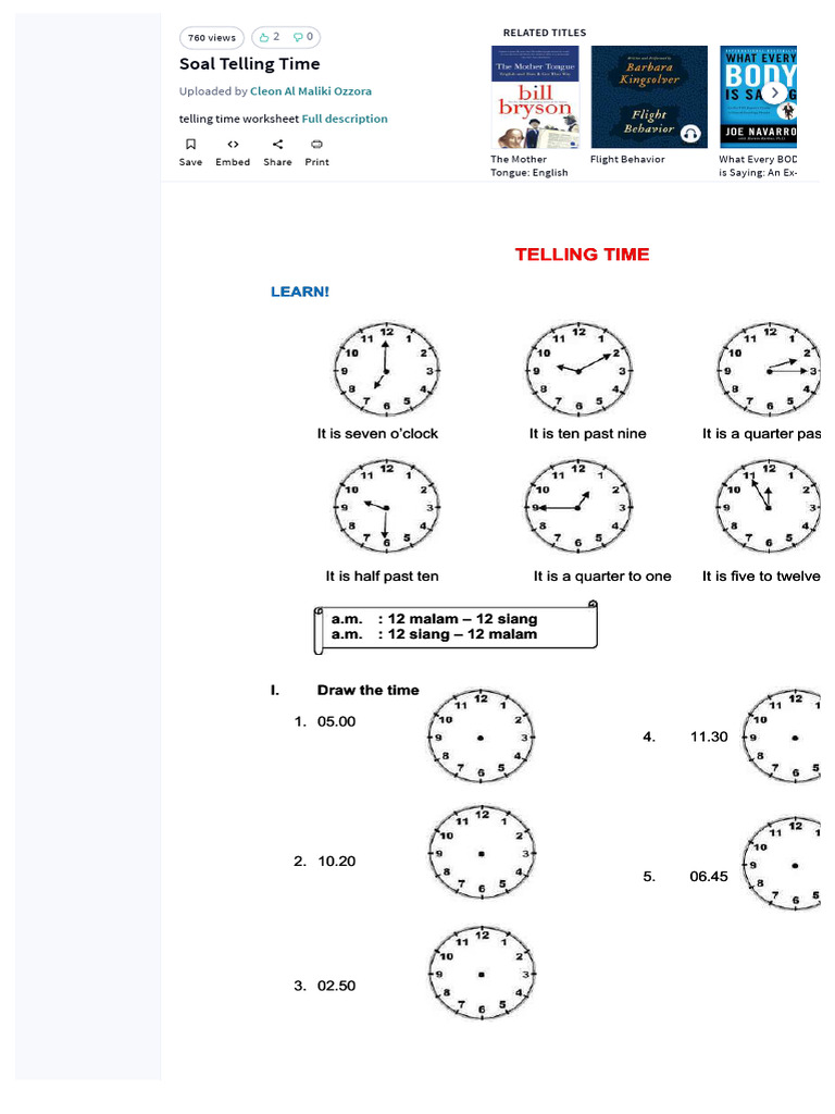 Pdf Soal Telling Time Compress Pdf