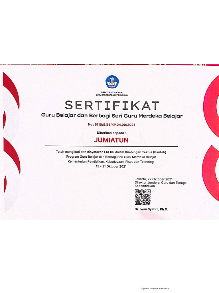 sertifikat merdeka belajar 2021 | PDF