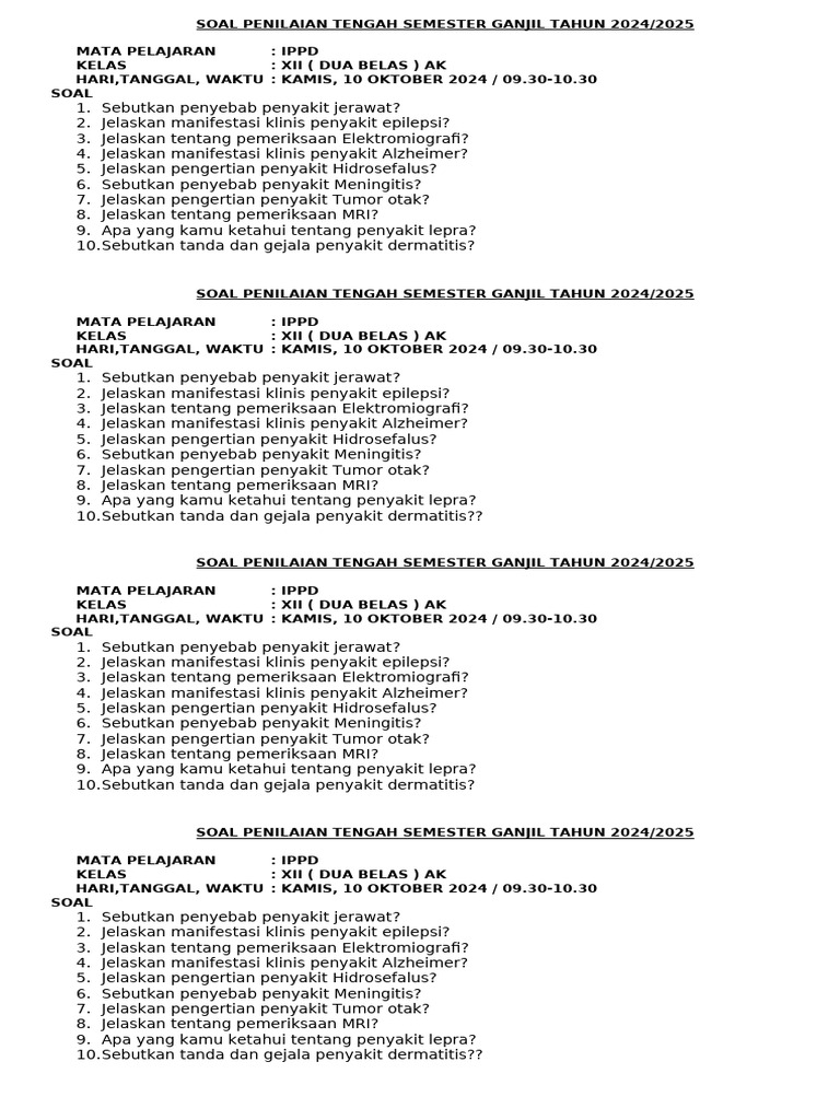 Xiiak Ippd Soal Pts | PDF