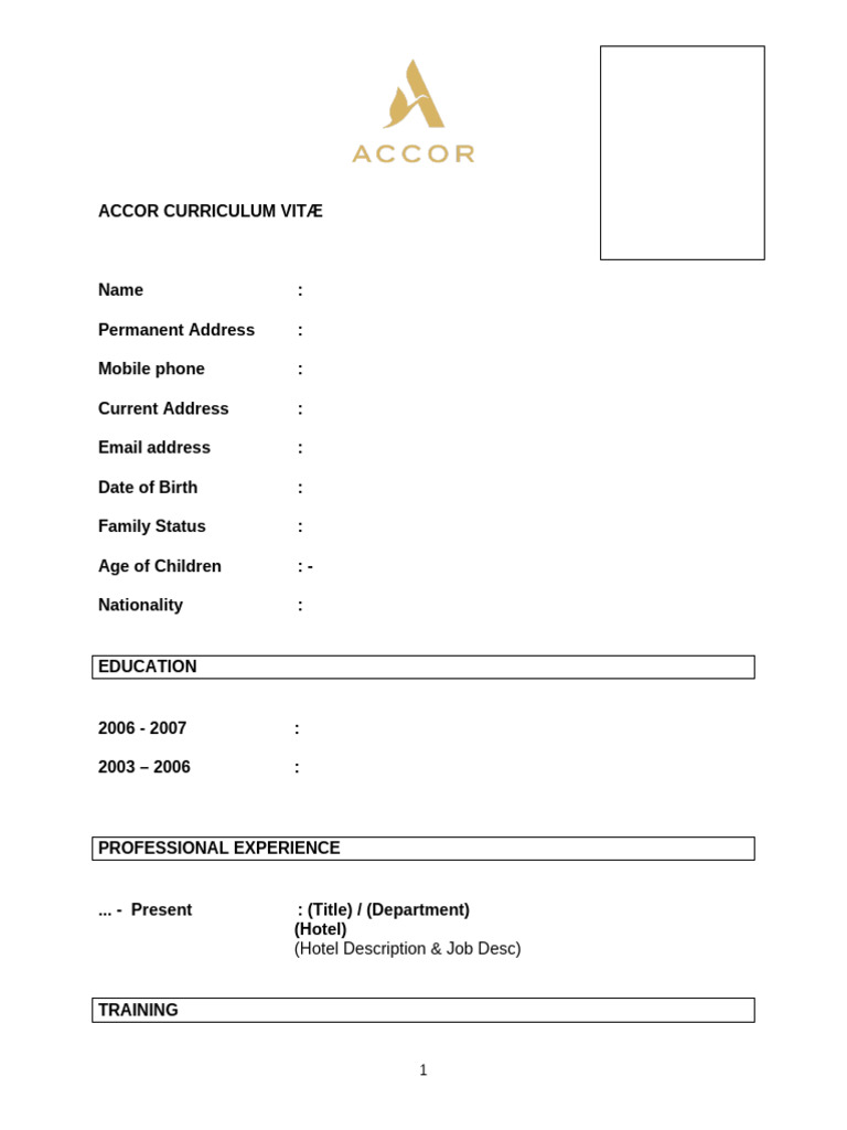 Accor CV - Draft | PDF