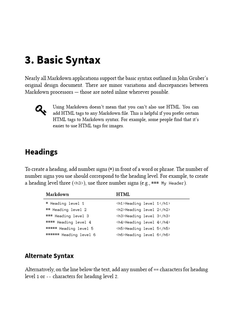 Syntax of Markdown | PDF
