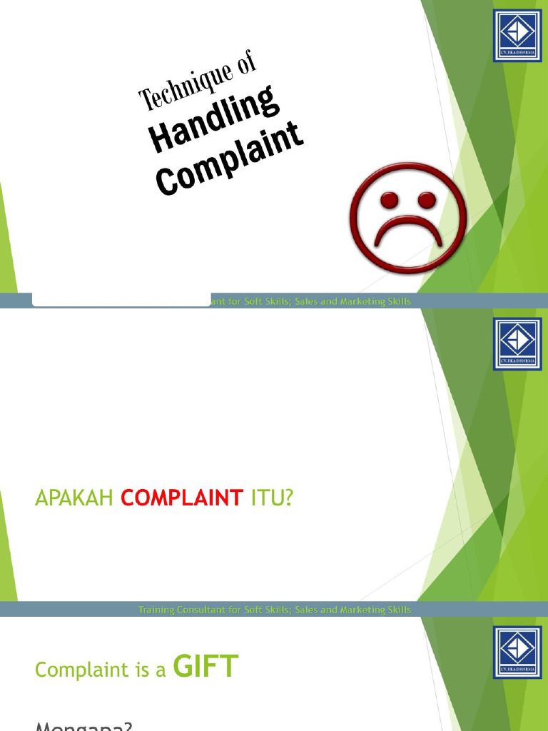 Technique of Handling Complaint | PDF