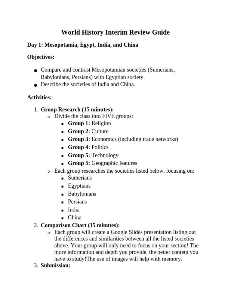 WH Interim Review Day 1 | PDF