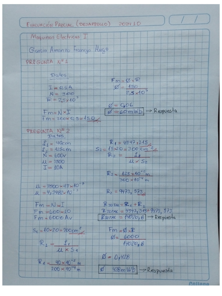 Examen Parcial de Maquinas Electricas 1 | PDF