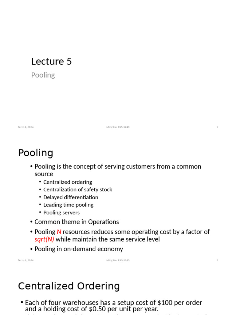 Lecture 5 RSM1240 2024 | PDF