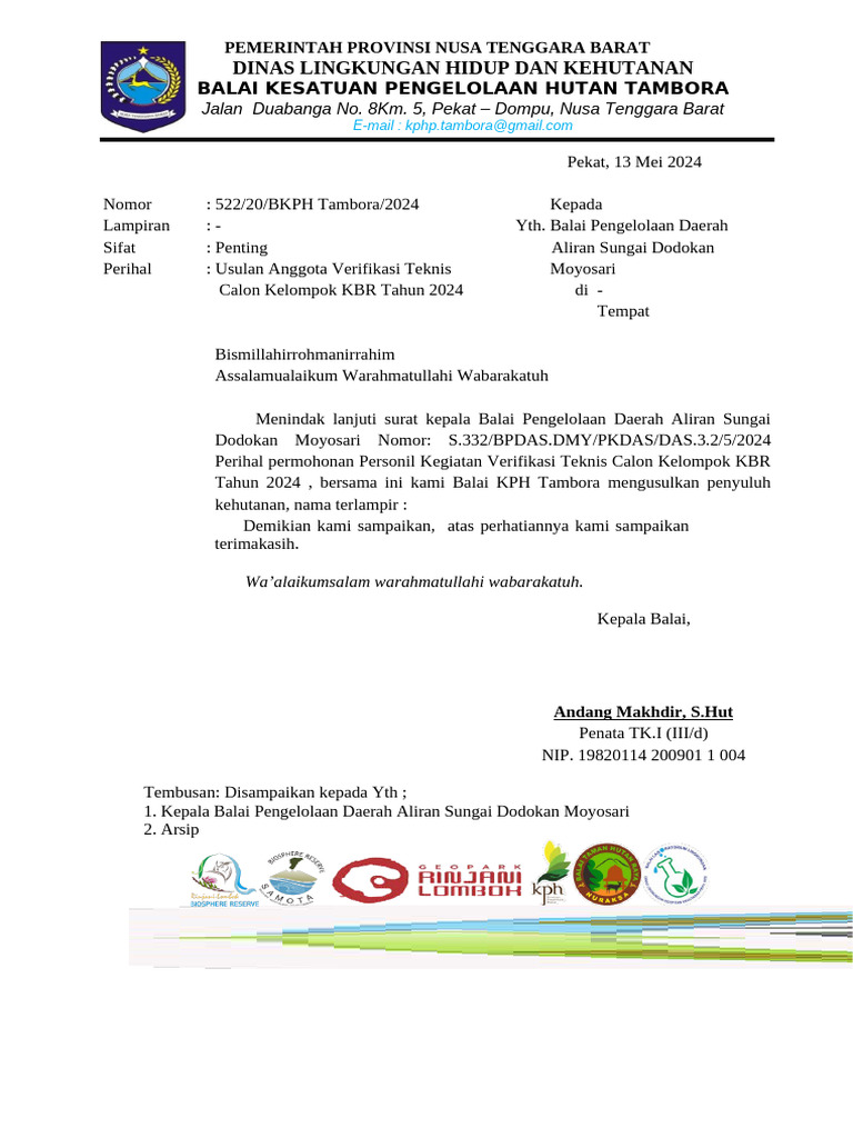 Contoh Surat Permohonan Personil | PDF