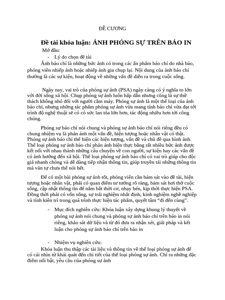 ĐỀ CƯƠNG KLTN | PDF