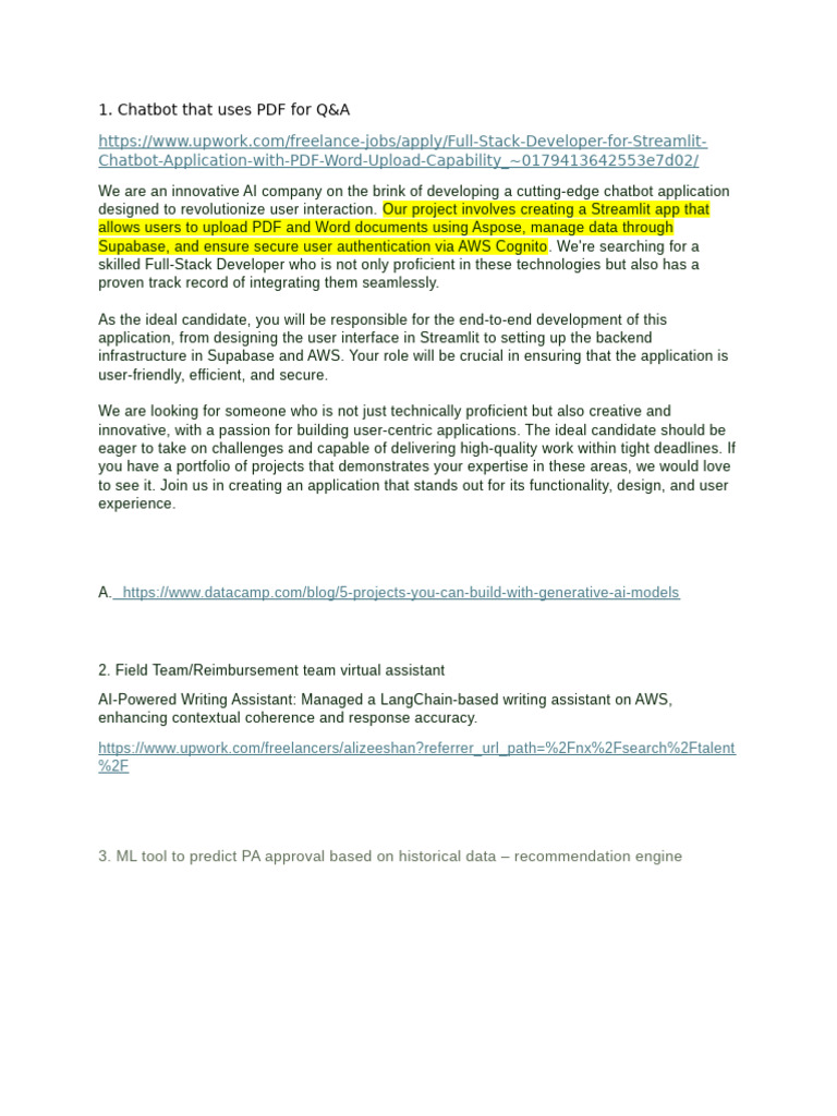 Gen AI Resume Ideas | PDF