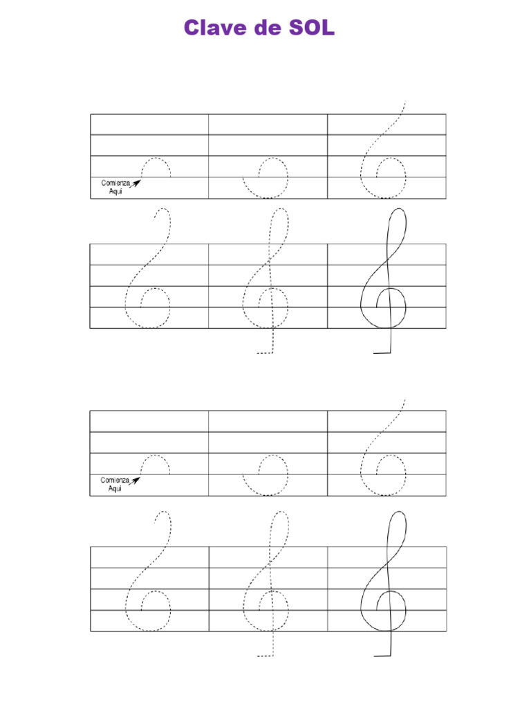 PRÁCTICA DE CLAVE DE SOL | PDF