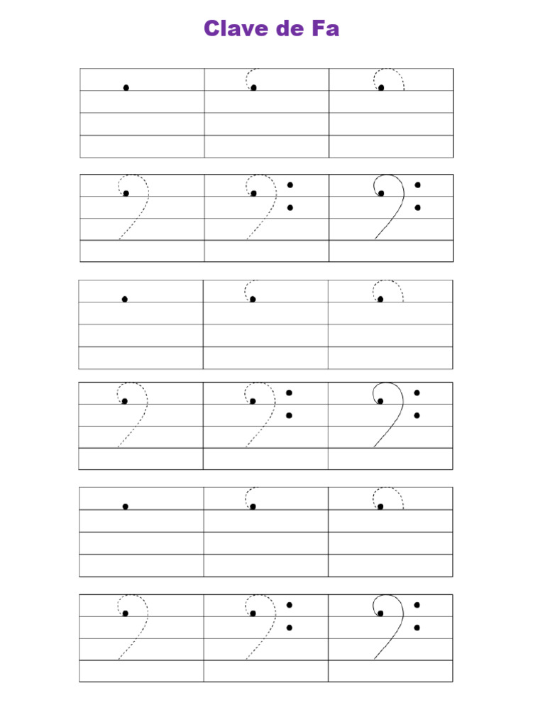 PRÁCTICA DE CLAVE DE FA | PDF