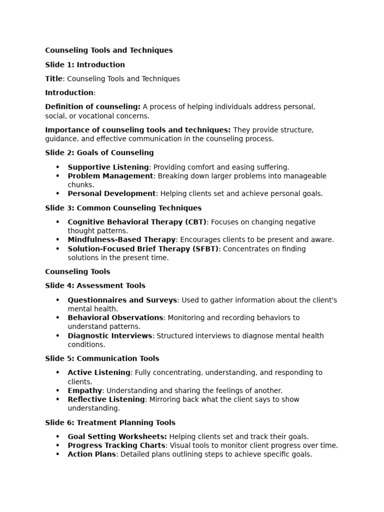 Group-3-Counseling-Tools-and-Techniques | PDF