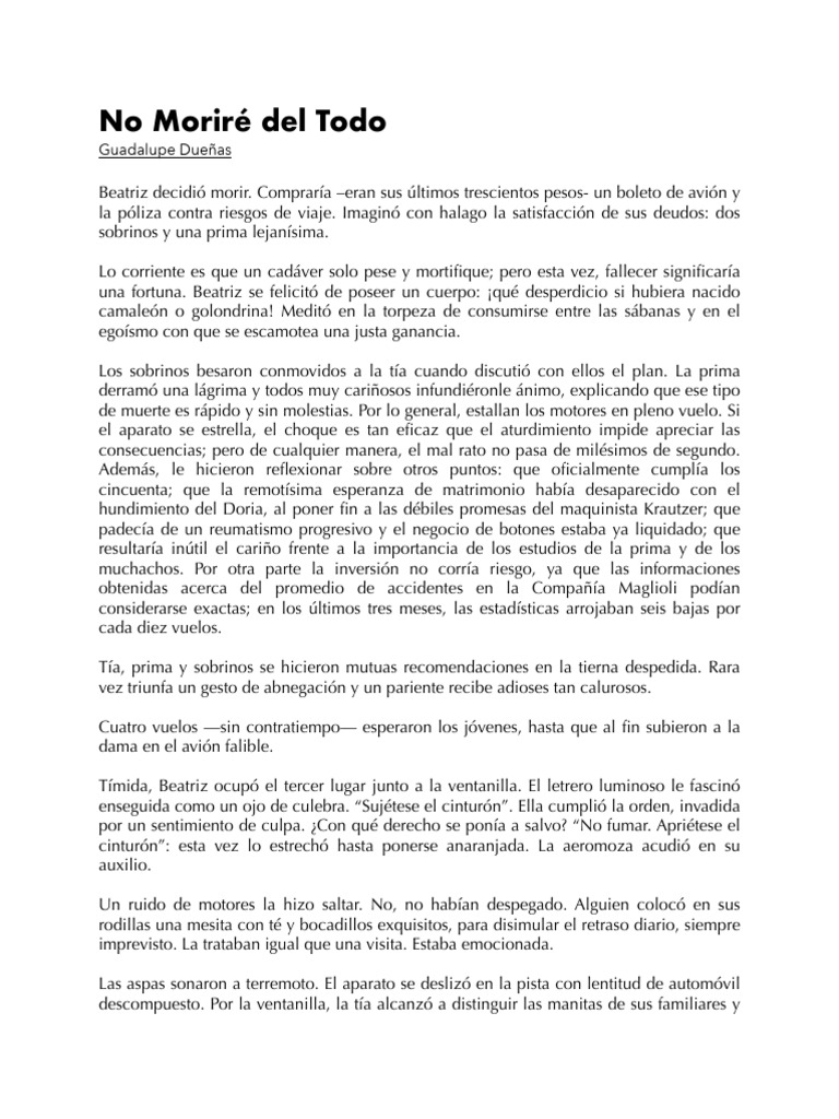 No Moriré Del Todo - Gpe Dueñas | PDF