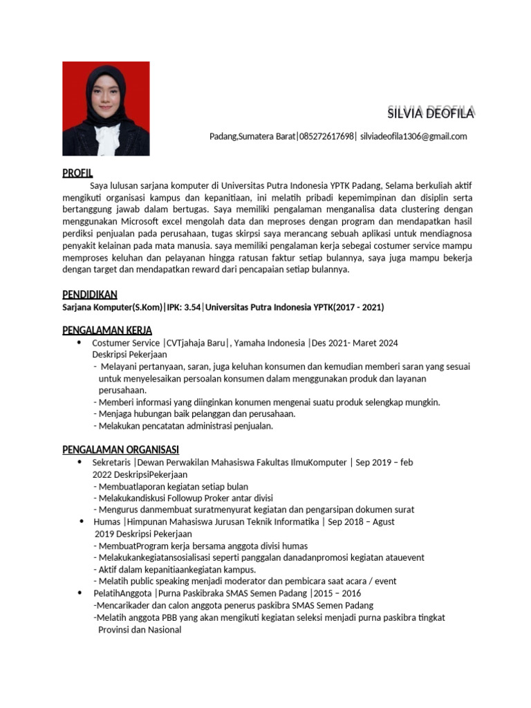 CV Silvia Deofila | PDF