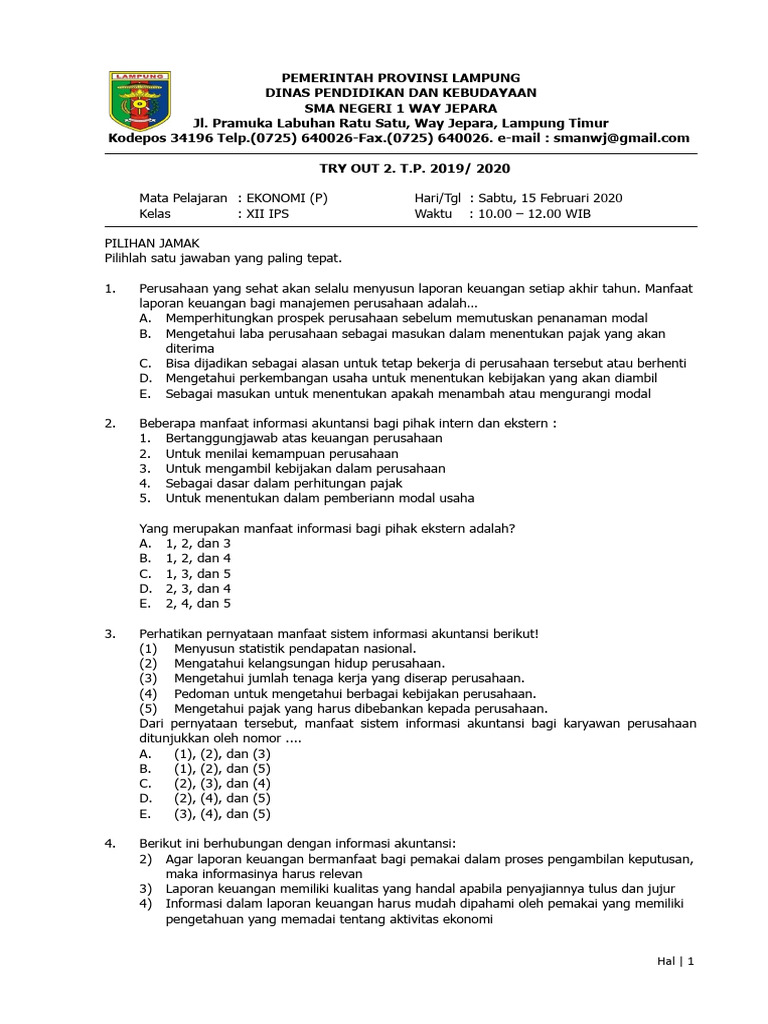 To2 - Ekonomi (Akuntansi) | PDF