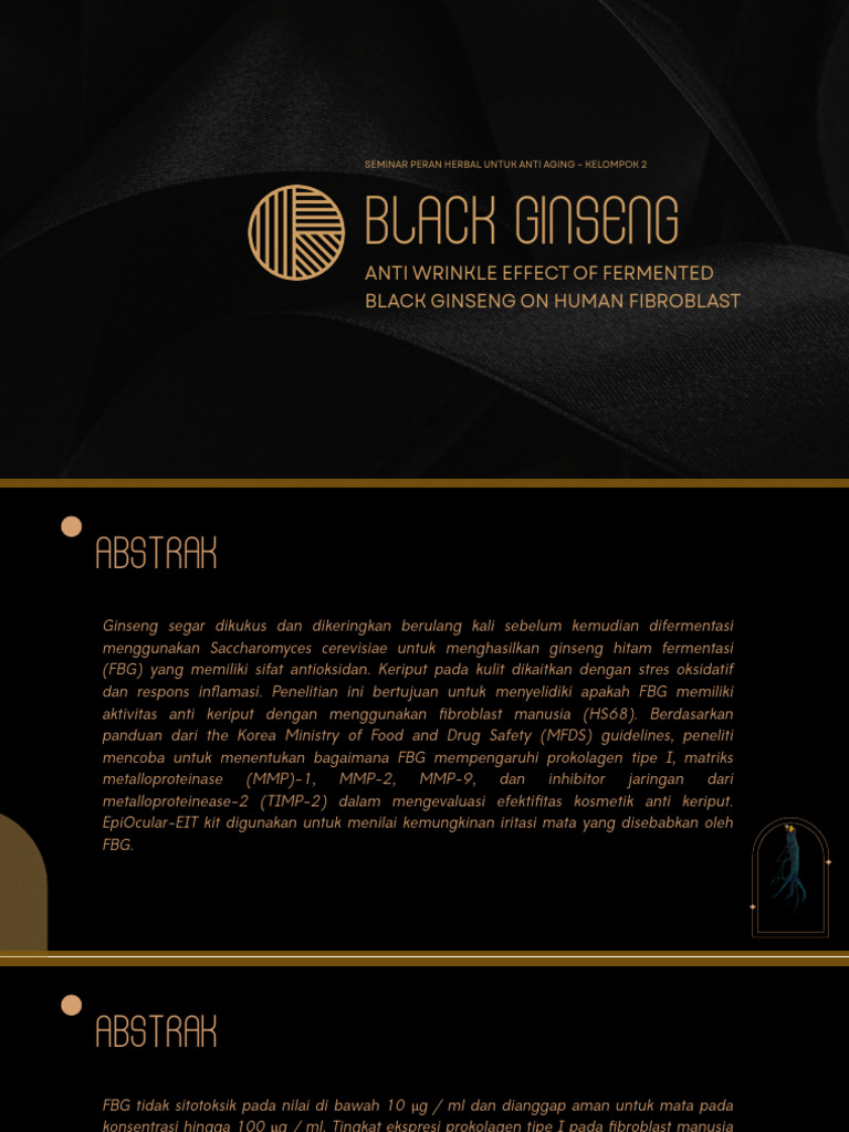 Fermented Black Ginseng and Anti Wrinkle Final | PDF