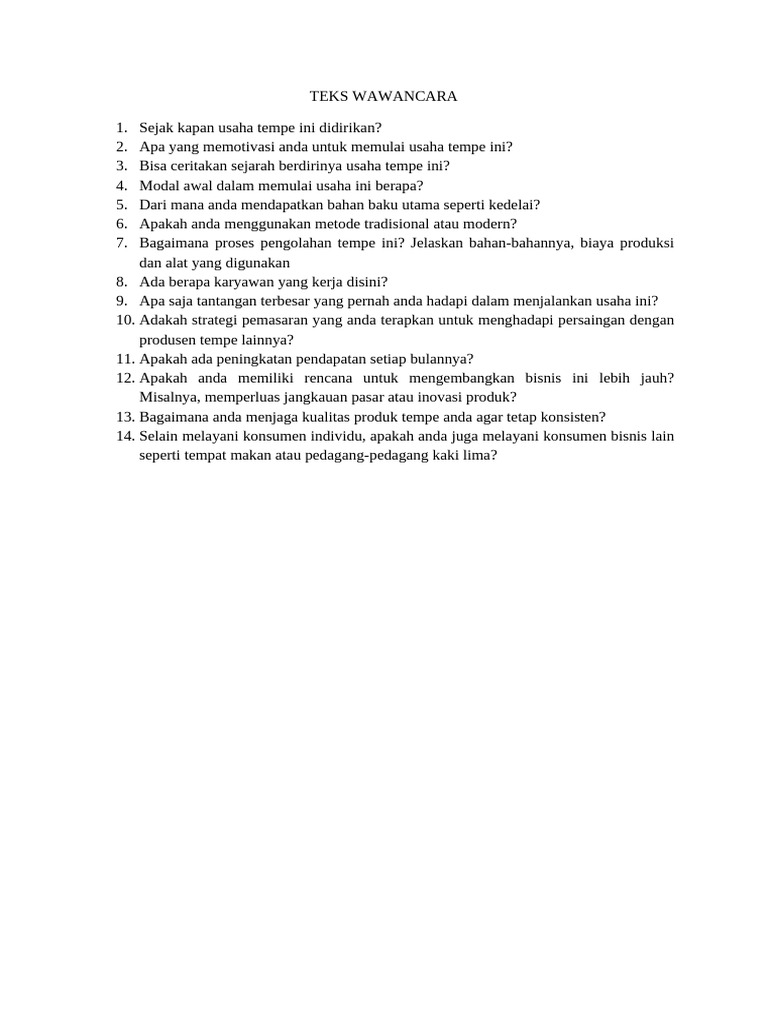 Teks Wawancara Ukm | PDF